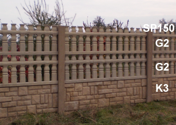 Betonový plot G2,G2,K3,SP150 - Ploty Ostrava